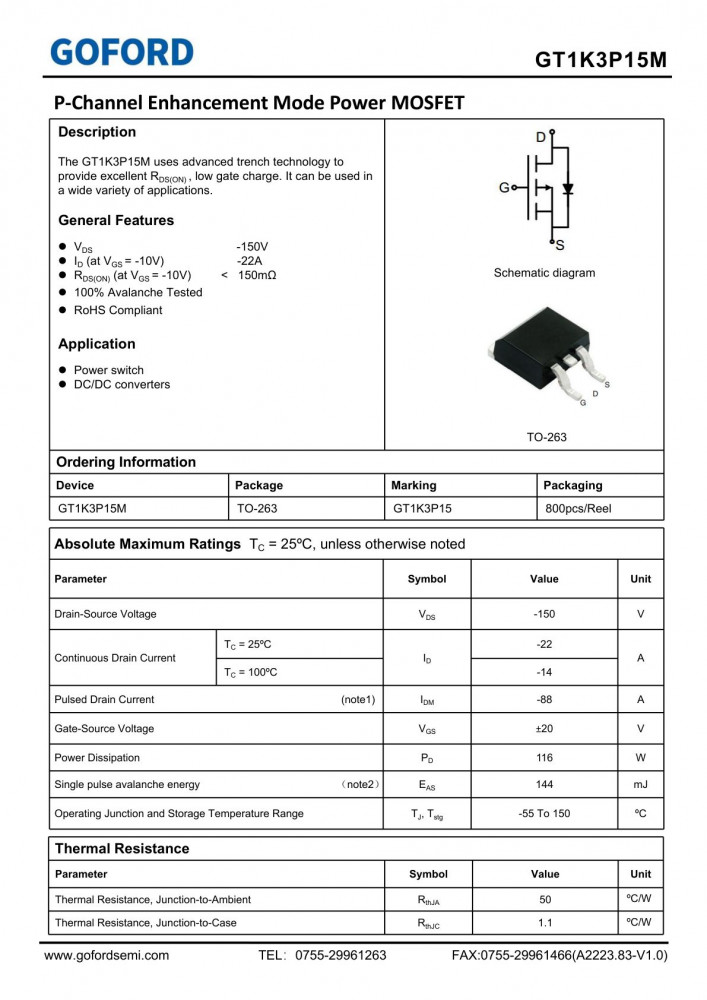 GT1K3P15M datasheet page 1