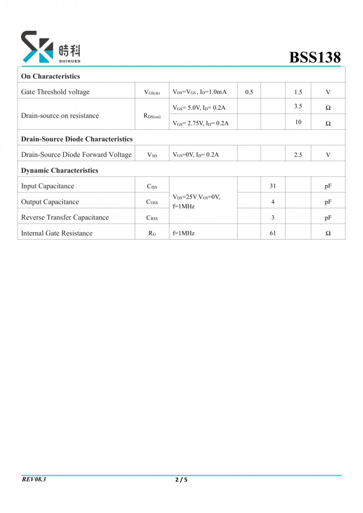 BSS138 datasheet page 2