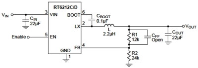 RT6256B/RT6256C - 6A, 23V Synchronous Step-Down Converter with 3.3V/5V LDO
