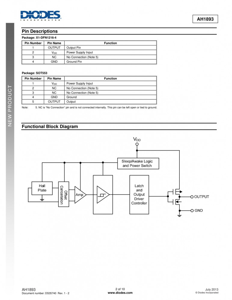AH1893 datasheet page 2