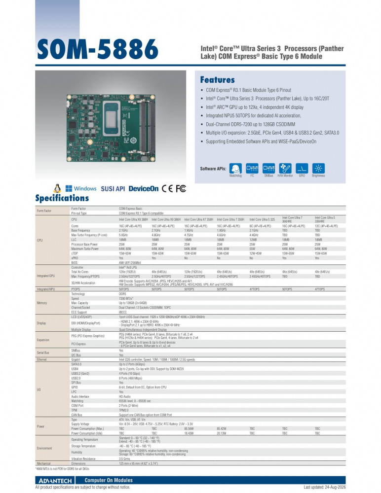 SOM-5886 technical document page 1