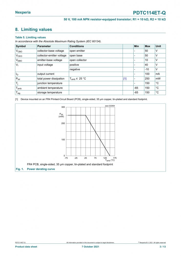 PDTC114ET-QR datasheet page 3