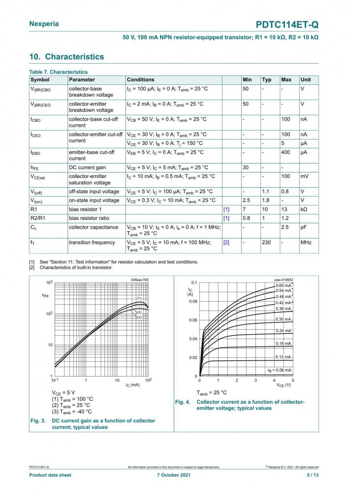PDTC114ET-QR datasheet page 5