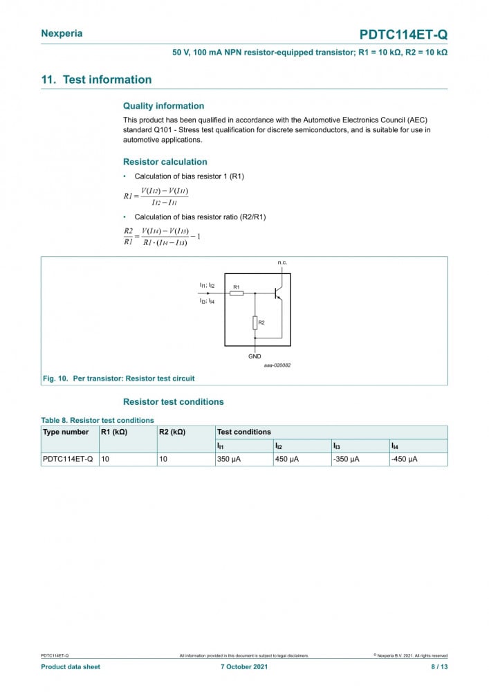 PDTC114ET-QR datasheet page 8