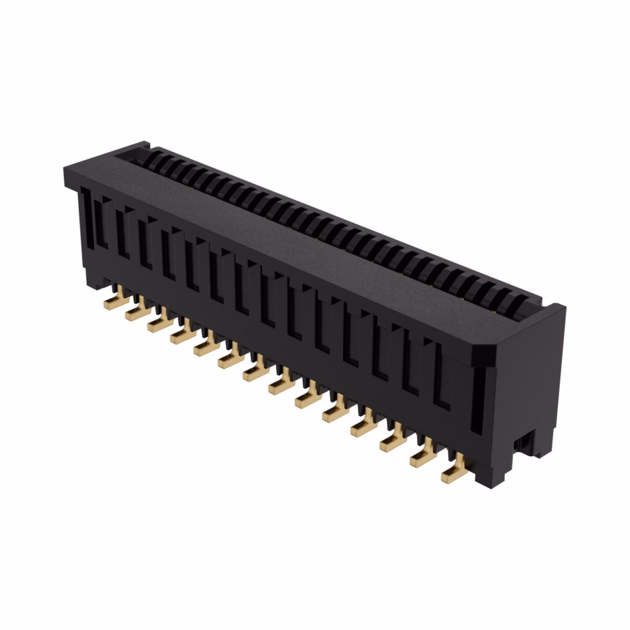 Easy-On FFC/FPC Connector, 0.50mm Pitch, Surface Mount, Vertical, Non-ZIF, Standard Footprint, Gold Plating, Black, 28 Circuits for sale