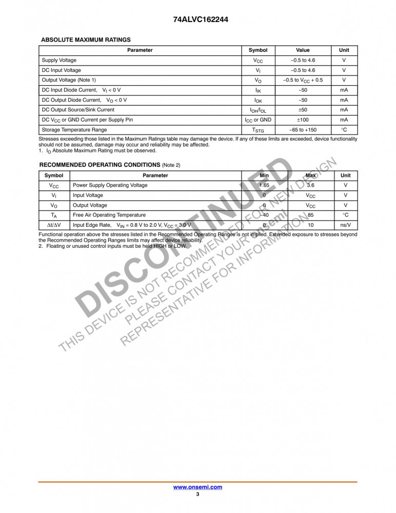 74ALVC162244 datasheet page 3