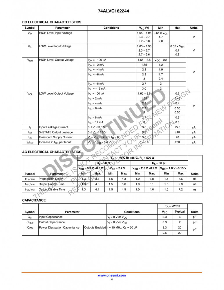 74ALVC162244 datasheet page 4