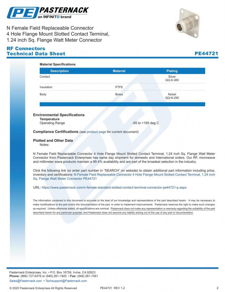 PE44721 datasheet page 2