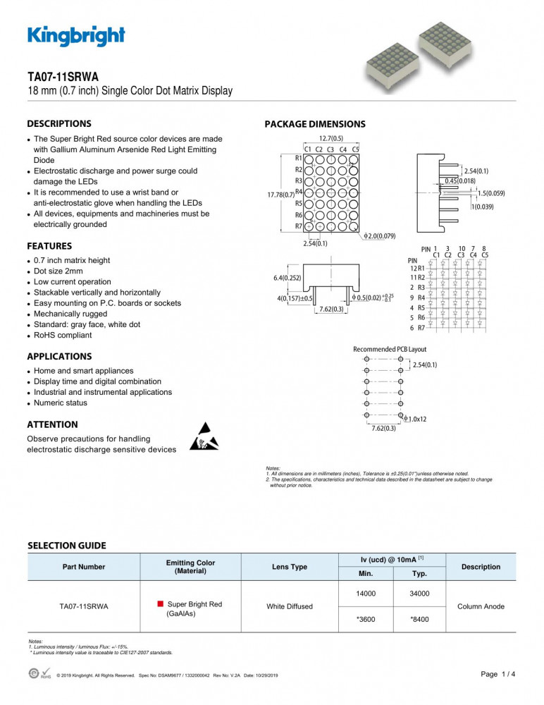 TA07-11SRWA datasheet page 1