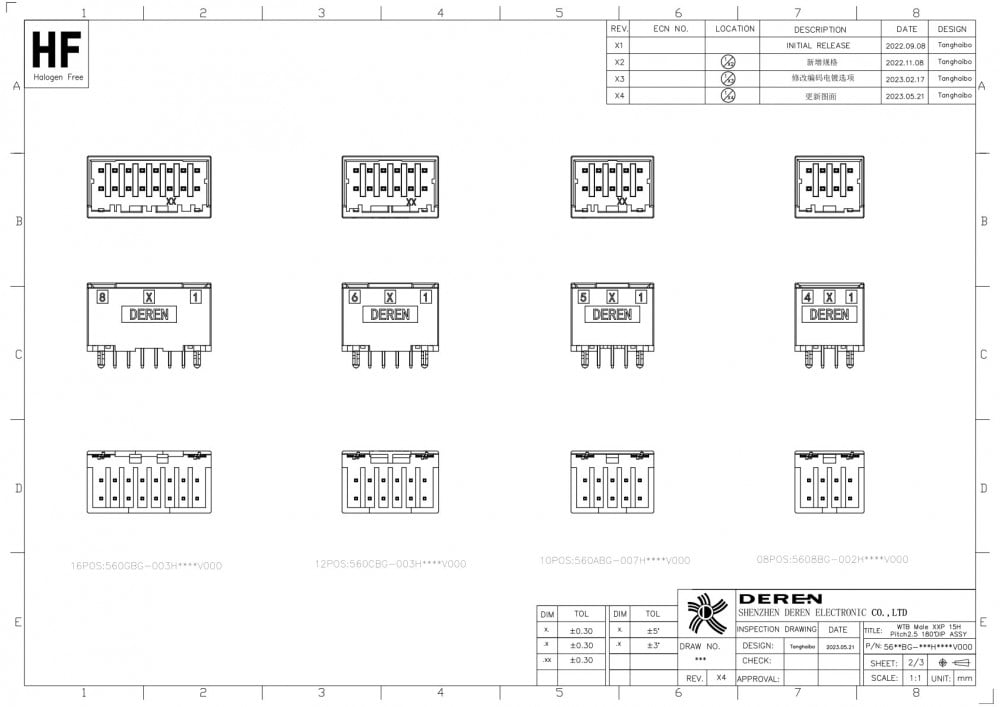 DEREN 560LBG-007H141PV000 technical document page 2
