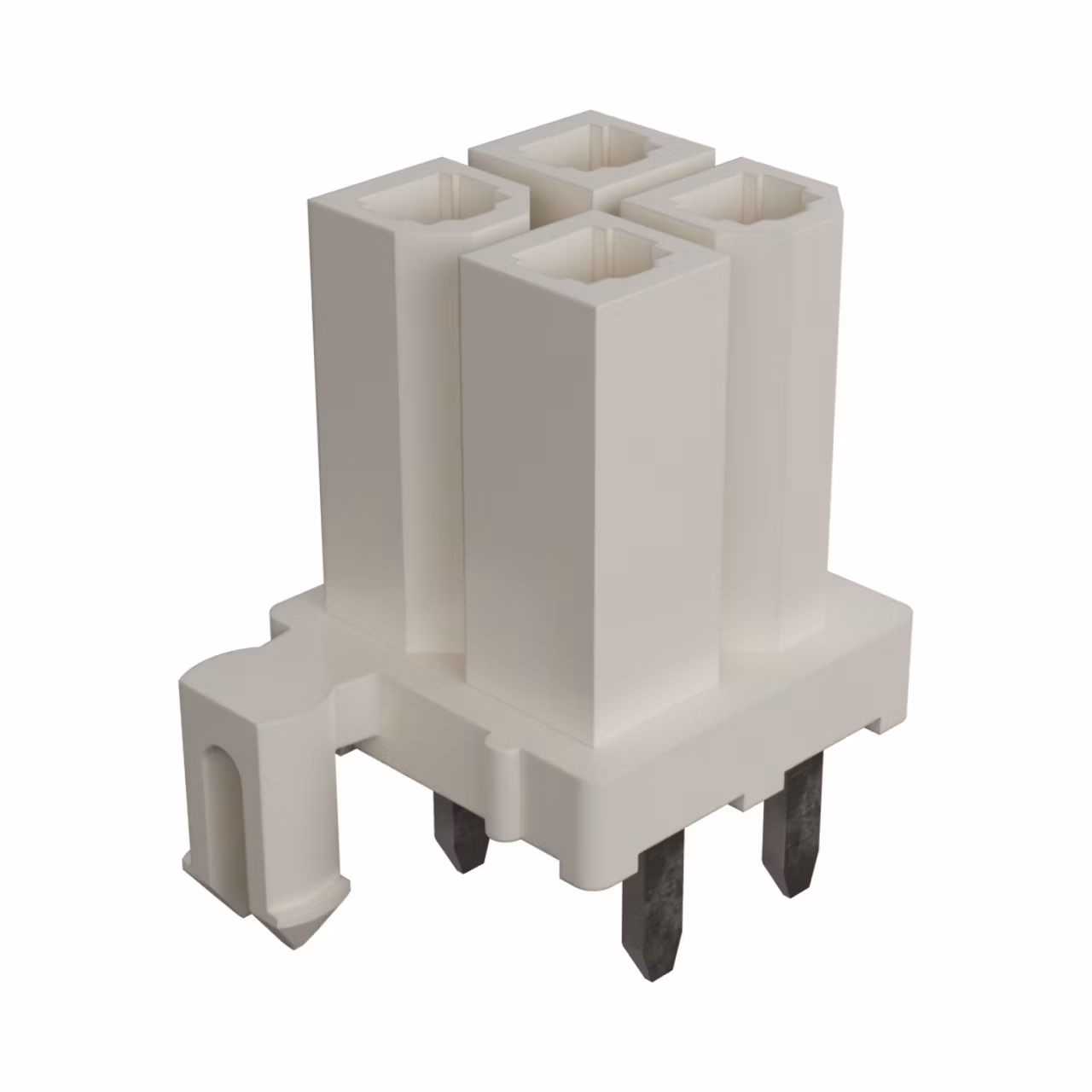 Mini-Fit HCS Receptacle Header, 4.20mm Pitch, Dual Row, Vertical, Blind Mating, with Snap-in Plastic Pegs, 4 Circuits for sale