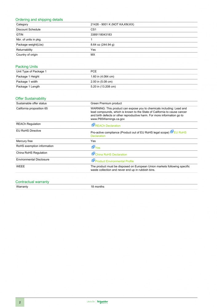 9001K34 technical document page 2