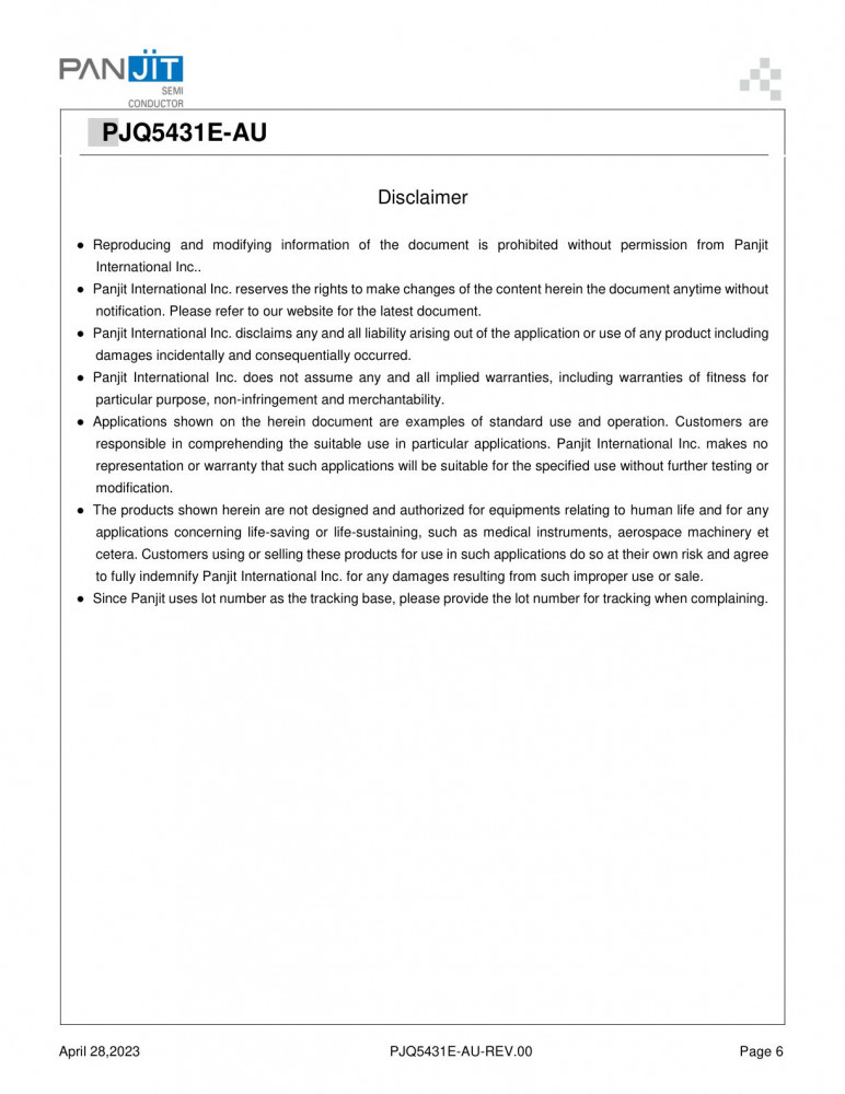 PJQ5431E-AU datasheet page 6