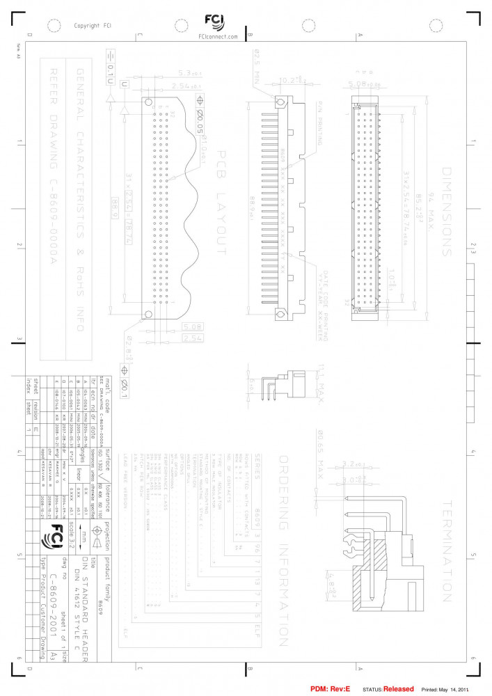 Amphenol 86094647113H55ELF technical document preview