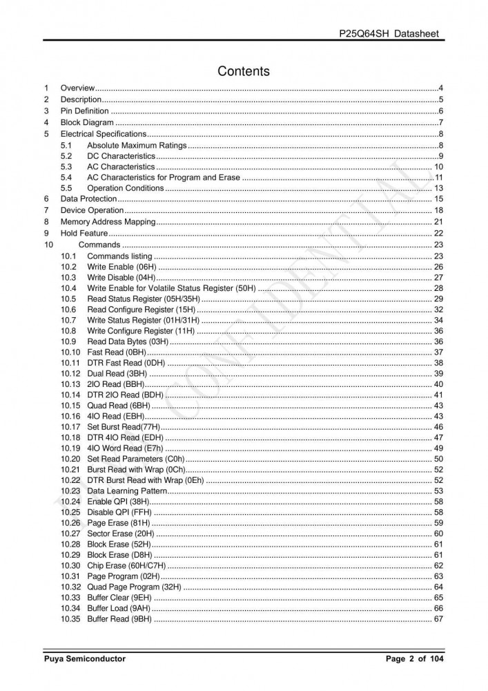 P25Q64SH datasheet page 2