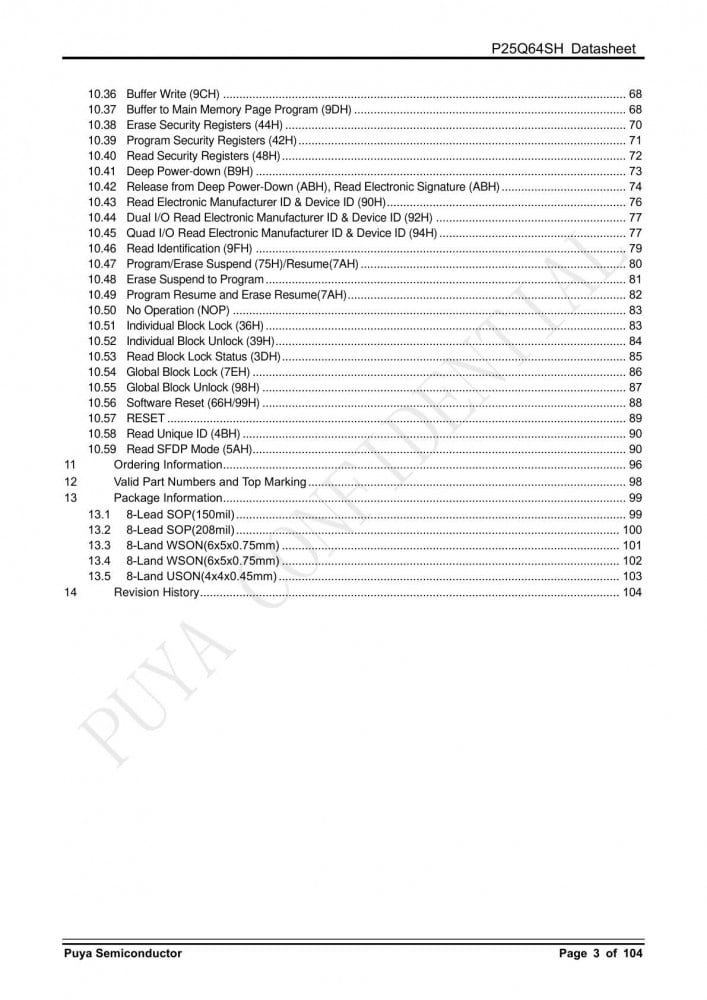 P25Q64SH datasheet page 3