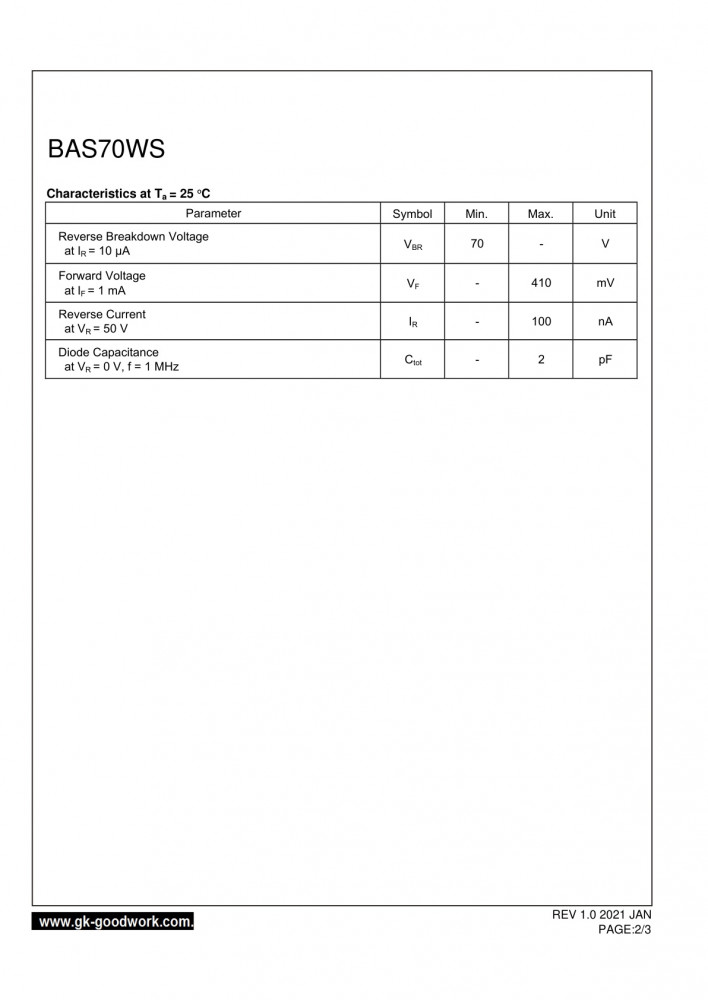 GOODWORK BAS70WS datasheet page 2
