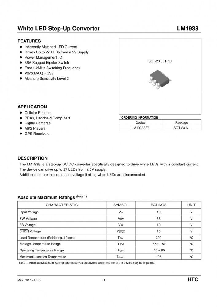 LM1938 datasheet page 1