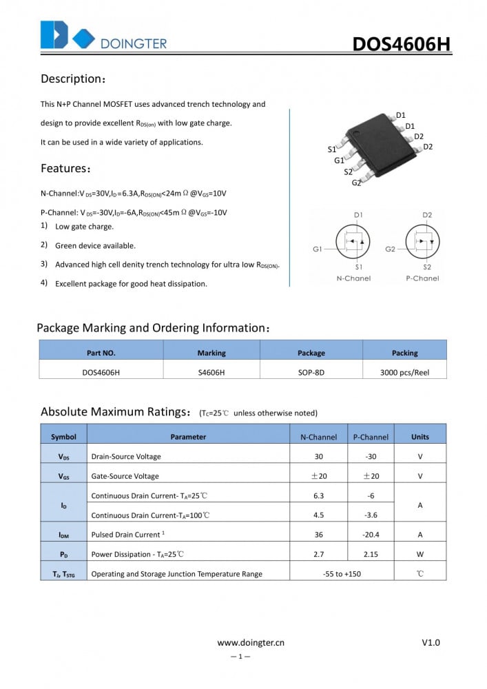 DOS4606H datasheet page 1