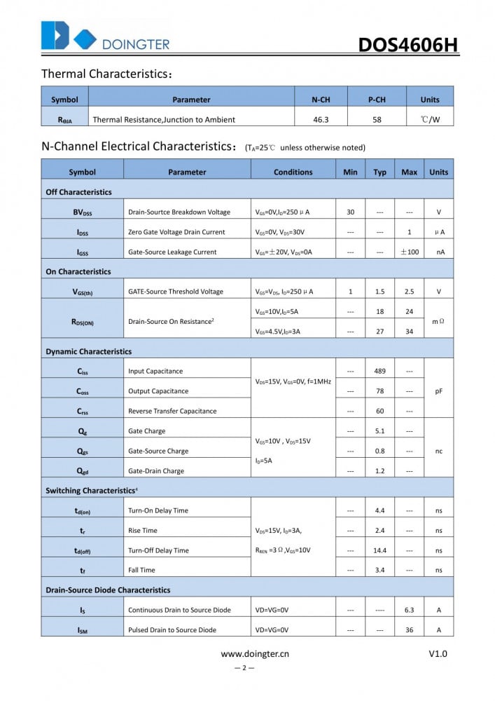 DOS4606H datasheet page 2