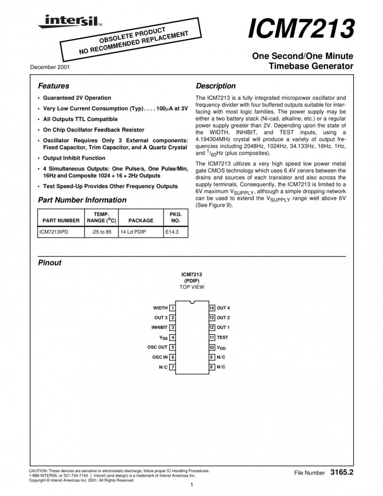 ICM7213IPD datasheet page 2
