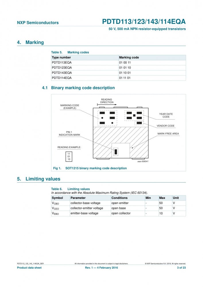 PDTD113EQAZ datasheet page 4