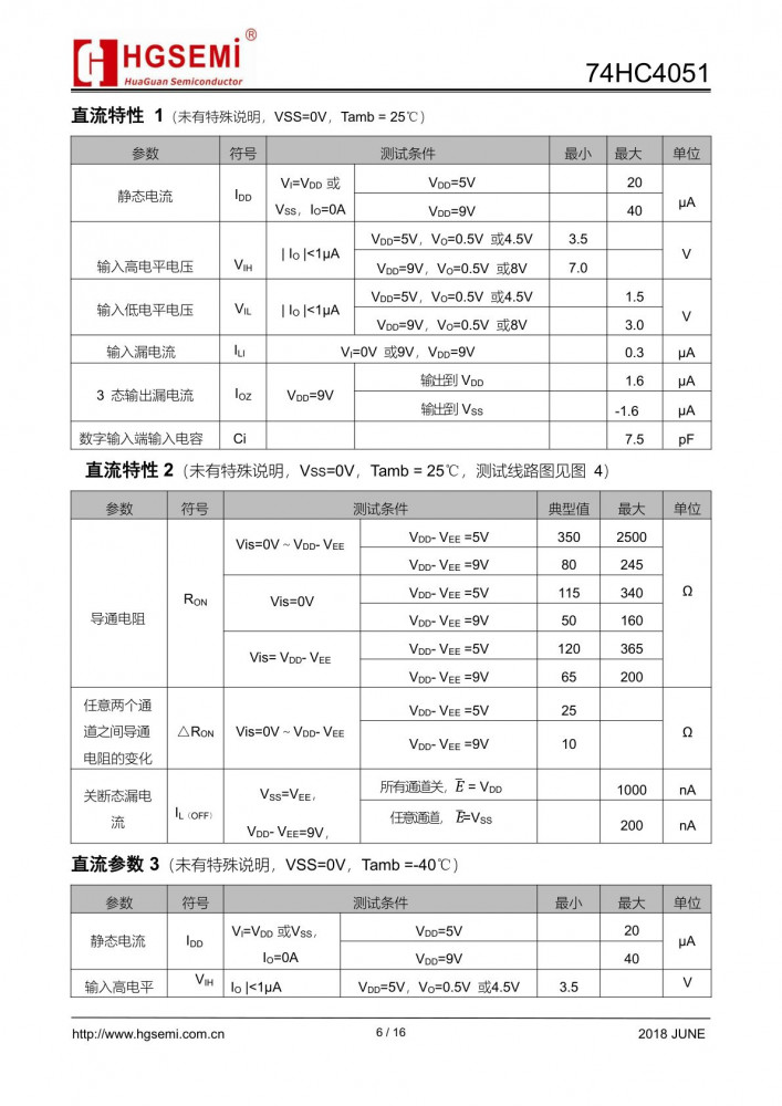 74HC4051MT/TR datasheet page 6
