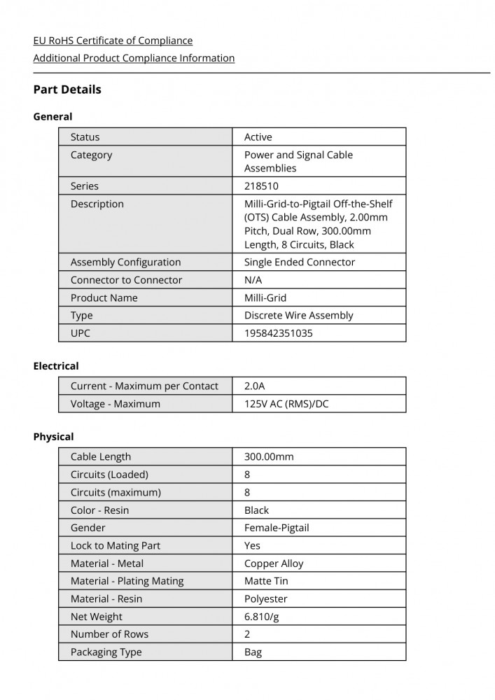 MOLEX 2185101083 technical drawing, page 2