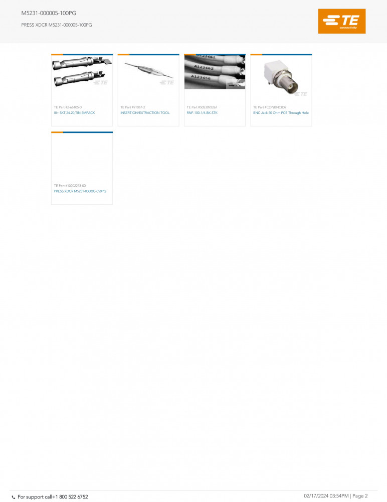 M5231 product documentation page 2