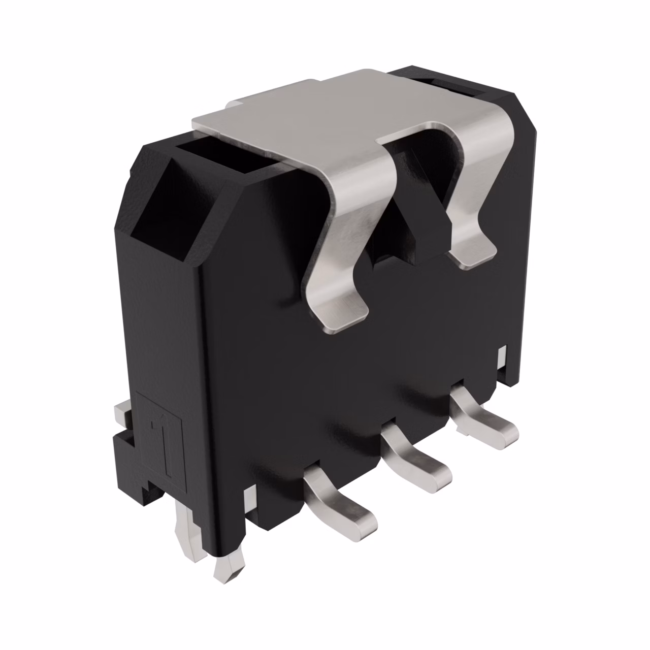 Micro-Fit+ Vertical Header, Surface Mount, 3.00mm Pitch, Single Row, 2 Circuits, 0.38µm Gold (Au) Plating, Glow-Wire Capable, Solder Nail, Black, Tape and Reel
