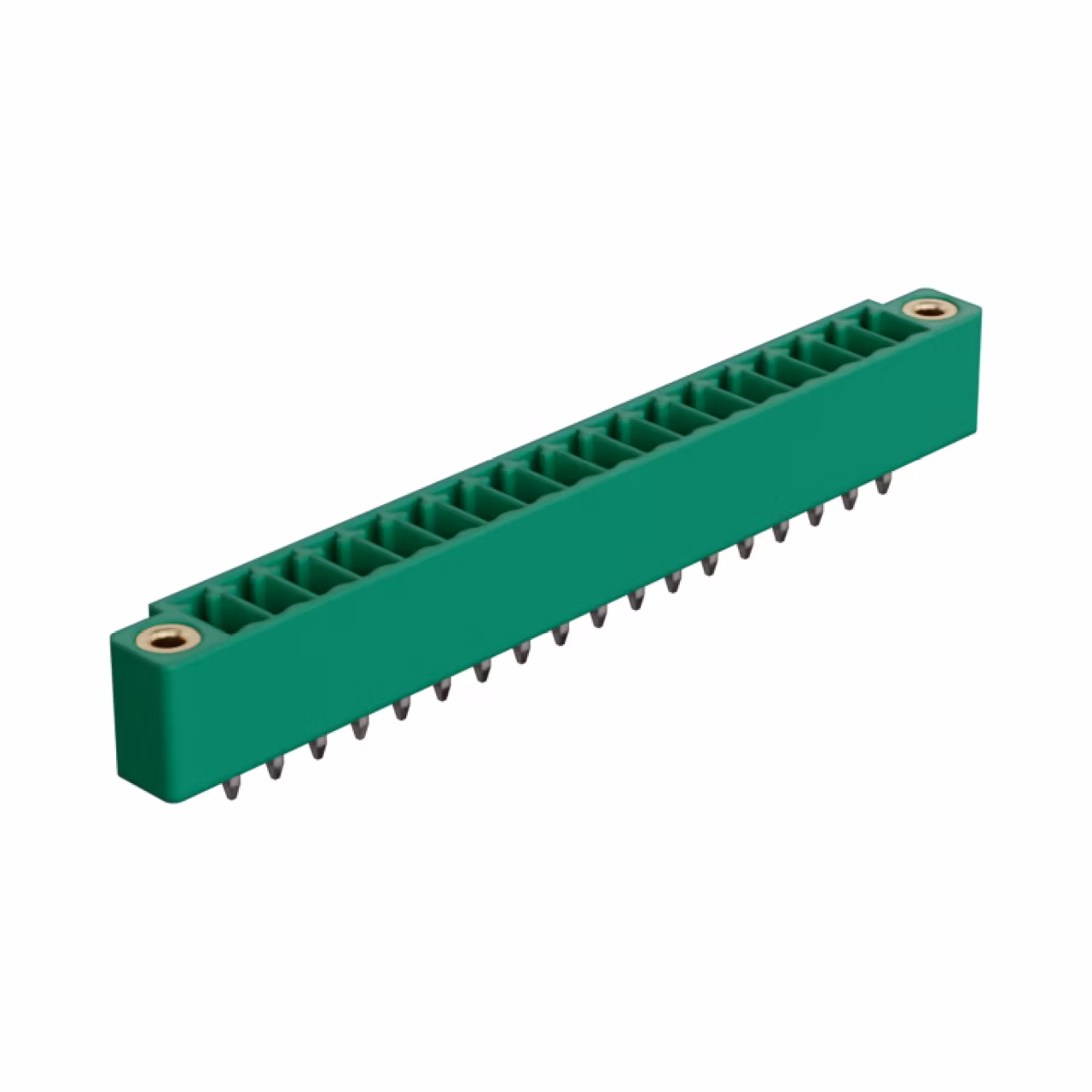 3.50mm Pitch Eurostyle Vertical PCB Header, with Threaded Retention Inserts, Green Housing, 18 Circuits for sale
