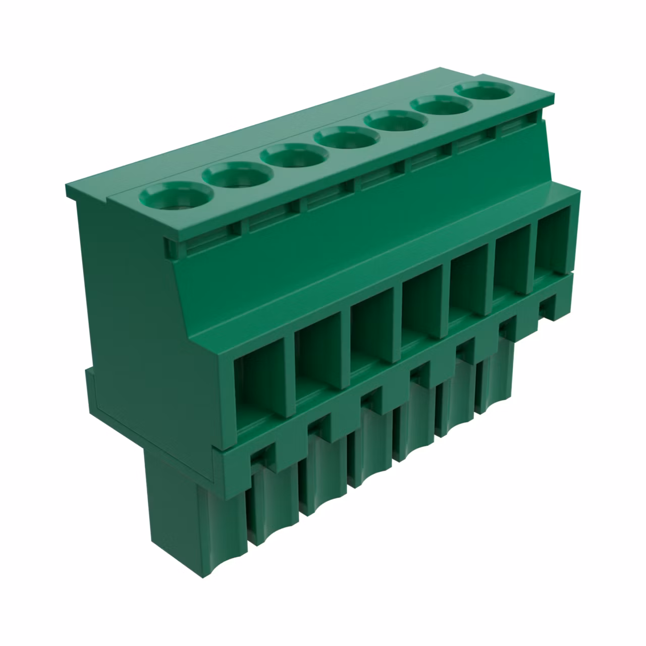 3.50mm Pitch Eurostyle Vertical Plug, Rear Wire Entry, Green Housing, 7 Circuits for sale