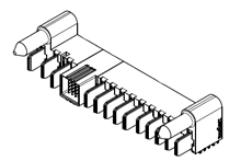 EXTreme Ten60Power Right-Angle Receptacle with Side Guides, 24 Signal Circuits
