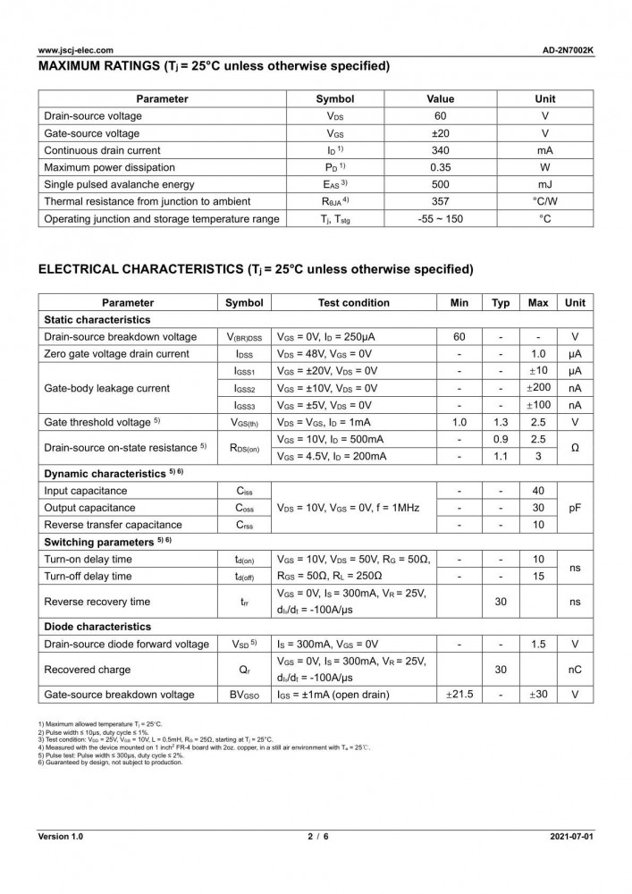 AD-2N7002K datasheet page 2