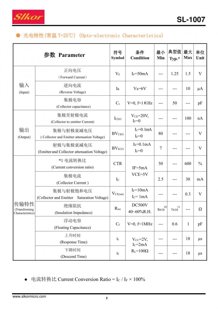 SL-1007 datasheet page 2