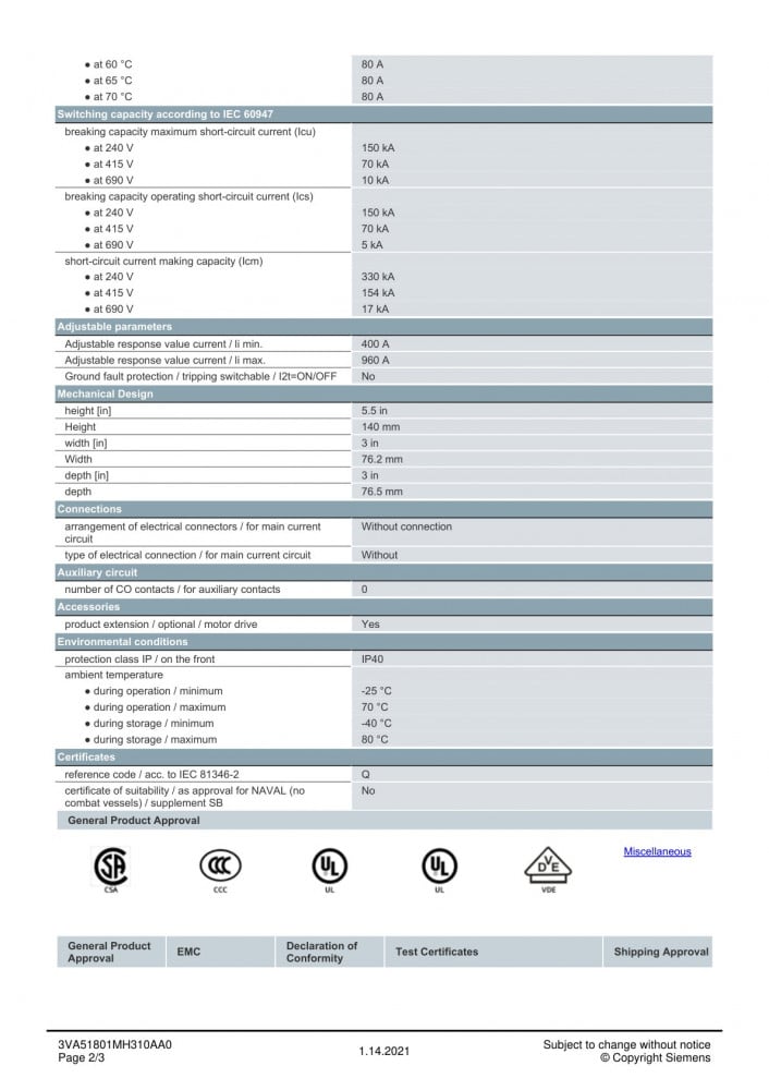 3VA5180-1MH31-0AA0 technical document page 2