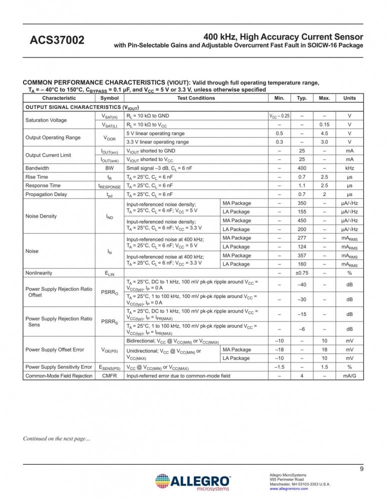 ACS37002 datasheet page 9