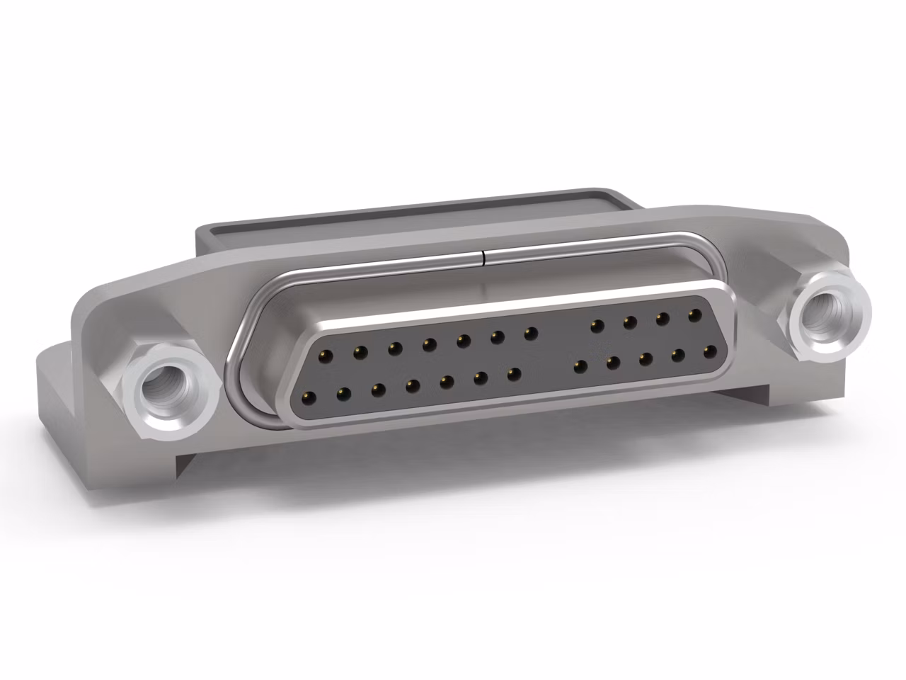 AirBorn microSI Series, High-Speed Micro-D Receptacle, Surface Mount, Right Angle, with Mounting Ears, Left Polarization, Gold-Plated Metal Shell, Tin/Lead Alloy Termination, Fixed Jacknut, 4X Serial Bus, 41 Circuits