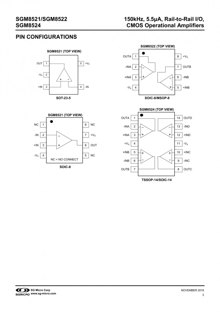 SGM8524 datasheet page 3