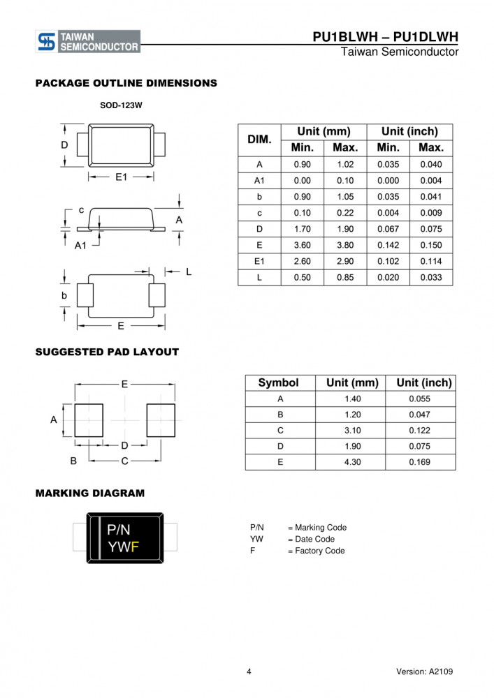 PU1BLWH datasheet page 4