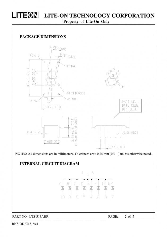 LTS-313AHR datasheet page 3