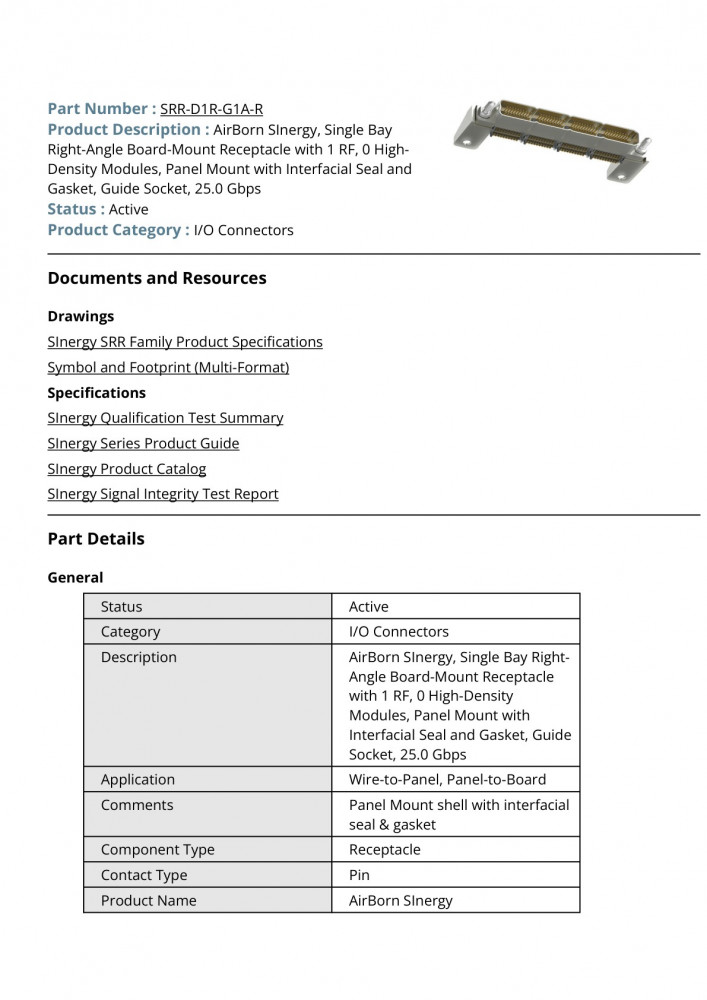 SRR-D1R-G1A-R technical document preview, page 1