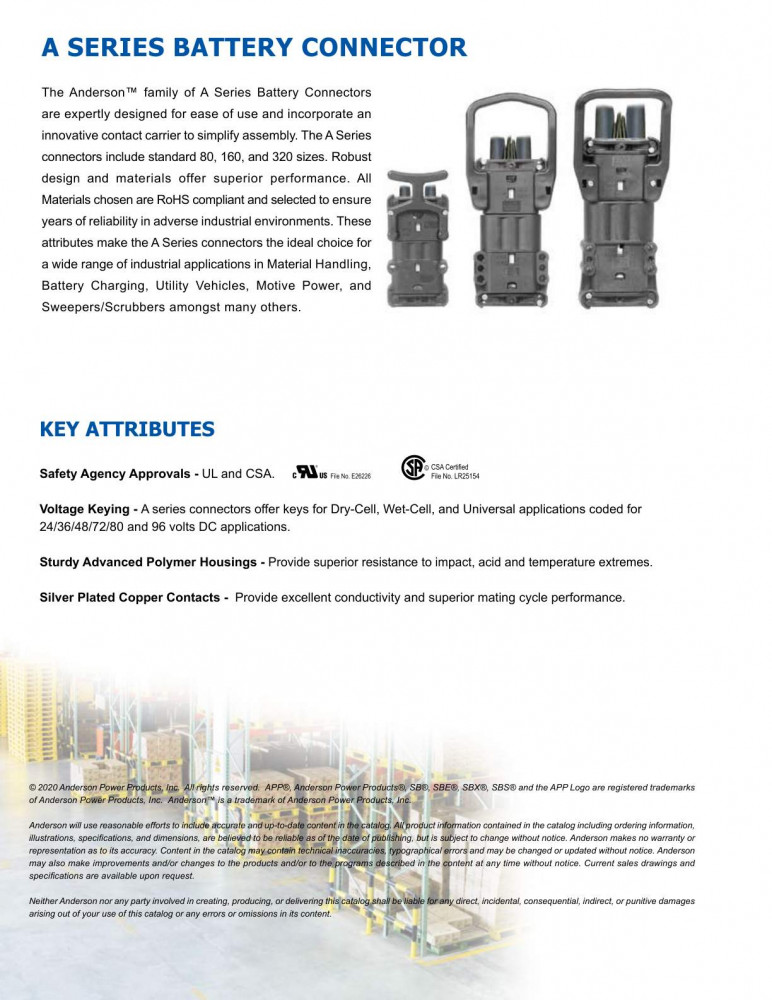 Anderson Power A Series documentation page 2