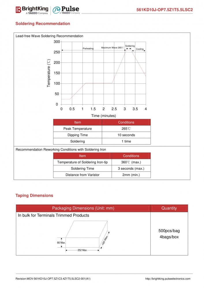561KD10J MOV datasheet page 6