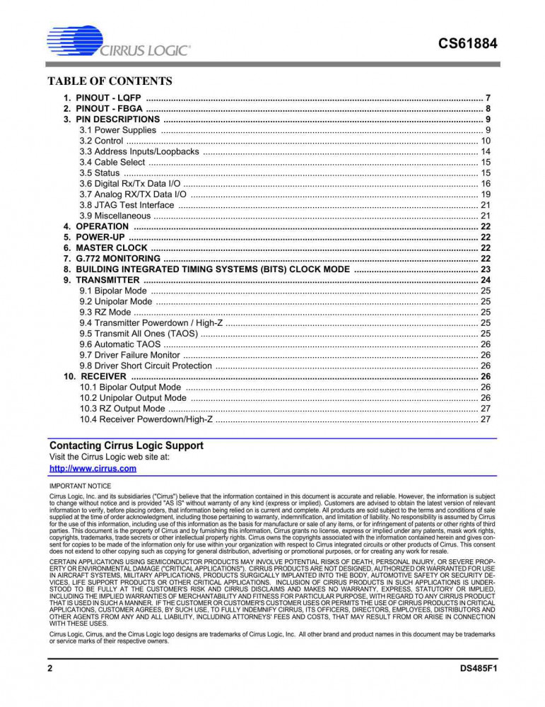 CS61884-IB datasheet page 2