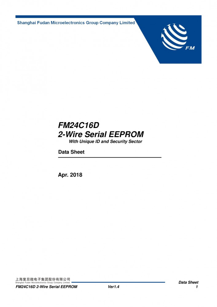 FM24C16D datasheet page 1