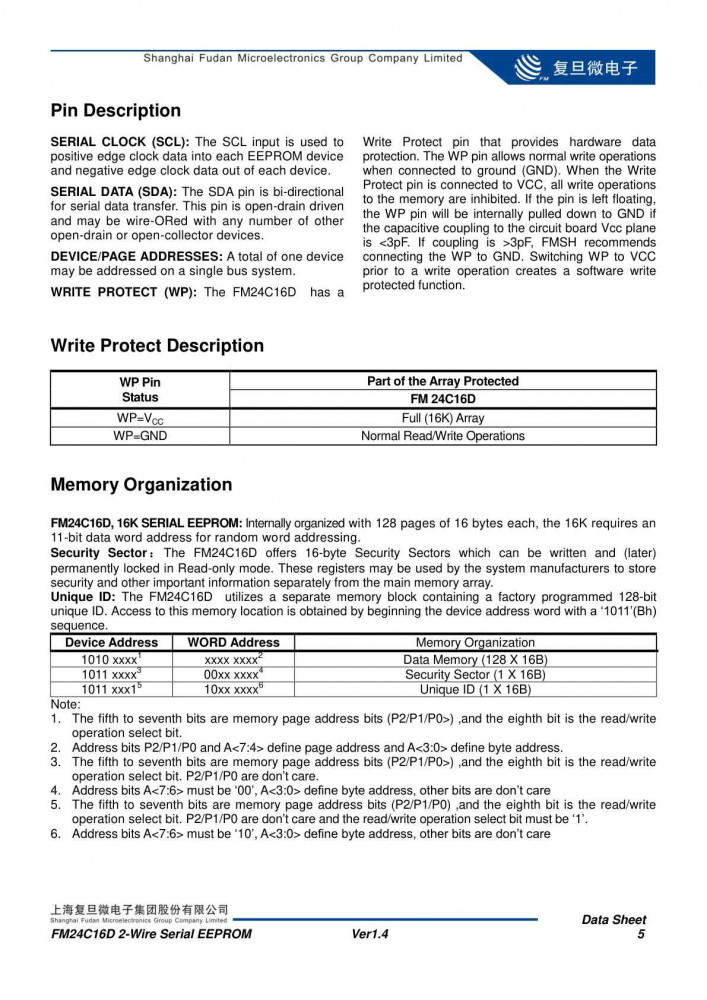 FM24C16D datasheet page 5