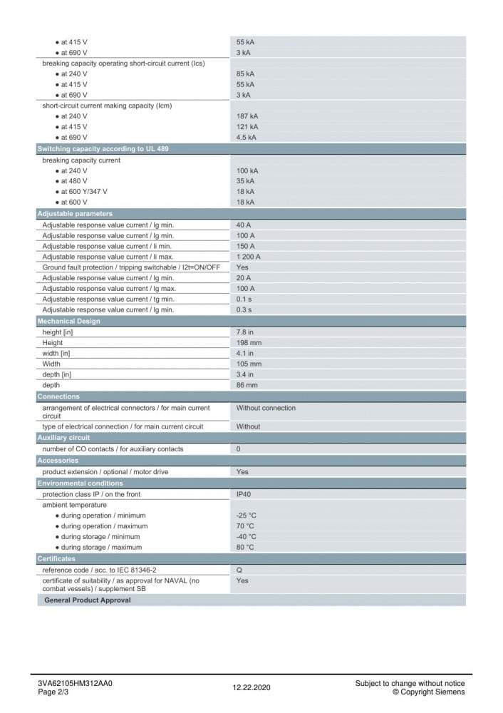3VA6210-5HM31-2AA0 technical document page 2