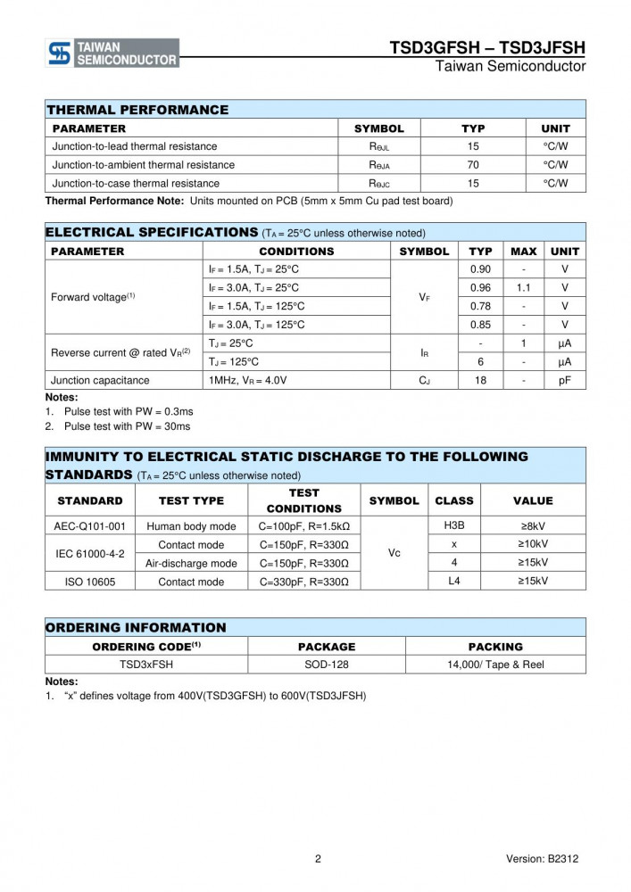 TSD3JFSH datasheet page 2