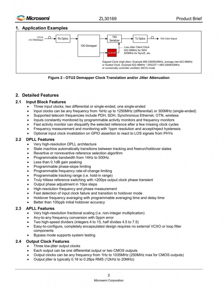 ZL30169LDF1 technical document page 2